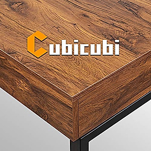 CubiCubi Computer Desk with 2 Storage Drawers, 40 inch Home Office Writing Desk, Study Table for Small Space, Dark Rustic