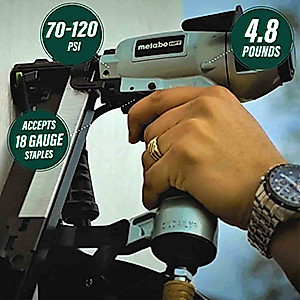 Metabo HPT Cap Stapler, Pneumatic, 18 Gauge, 1" Cap Diameter, 7/8" to 1-1/2" Staple Length, 5-Year Warranty (N3808AP)