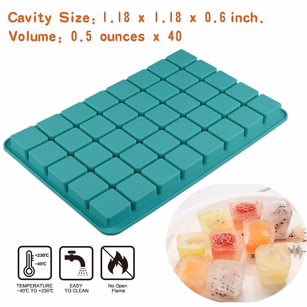 Mity rain 2 Pack 40-Cavity Square Caramel Candy Silicone Molds,Chocolate Forf Truffles, Fat Bombs Keto Snacks, Whiskey Ice Cube Tray,Grid Fondant Mould,Hard Candy Pralines Gummy Jelly Mold