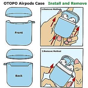 Airpods Case Cover Cute, OTOPO Flower Airpod Cases Protective Hard Cover Portable & Shockproof Women Girls Men with Heart-Shaped Keychain for Airpods 2/1 Charging Case (Daisy)