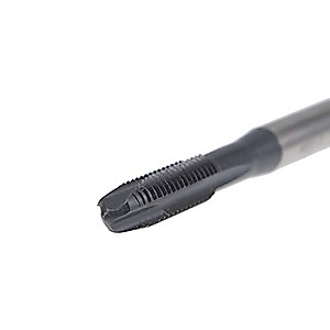 uxcell M6 x 1.0 Spiral Point Threading Tap, H2 Tolerance High Speed Steel TICN Coated, Round Shank with Square End, Metric Screw Taps Tapping Bit for Machinist Thread Repair, 2pcs