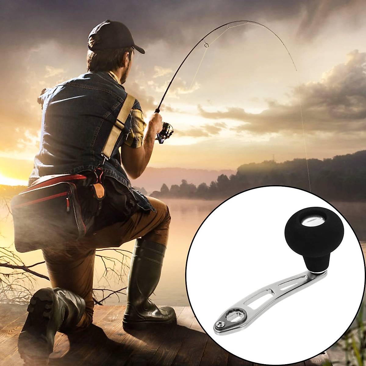 BESPORTBLE 1 Pc Fishing Reel Rocker Fishing Rod Spool Reel Knob Fishing Spool Tool Fixed Spool Fishing Rod Reel Fishing Wheel Knob Grip Freshwater Fishing Reels Aluminum Alloy Handle Refit