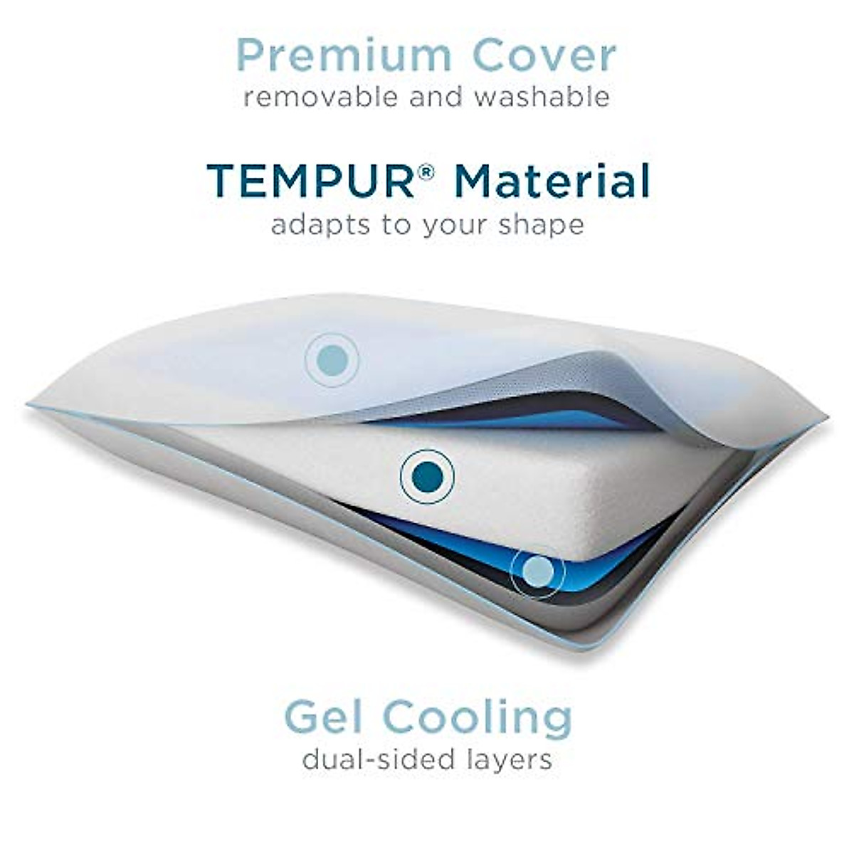 Tempur-Pedic TEMPUR-Adapt + Cooling 3-Inch King Mattress Topper Medium Luxury Premium Foam, Washable Cover, Medium Cooling Topper,White & TEMPUR-Cloud Breeze Dual Cooling Pillow, King