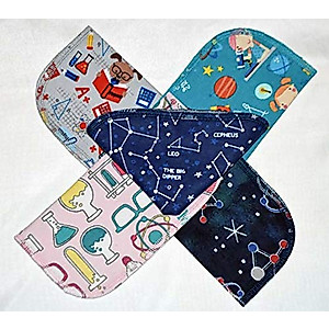 1 Ply World Of Science Flannel Washable Kids Lunchbox Napkins 8x8 inches 5 Pack - Little Wipes (R) Flannel