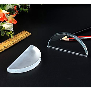 Optical Glass Semicircle Lens Physical Teaching Equipment 2pcs