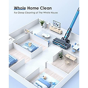 Lubluelu 23Kpa Cordless Vacuum Cleaner,Lightweight Vacuum with 225W Brushless Motor,Max 45 Min Runtime,Cordless Vacuum with Anti-Tangle Brush for Hardwood Floor Carpet Pet Hair Car Cleaning