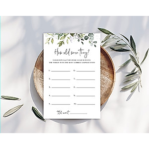 InvitationHouse How Old Were They Bridal Shower Game, Baby Shower Game - 48 Cards (Greenery)