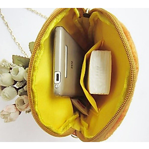 QZUnique Women's Cute Toast Shaped Purse Metal Chain Handbag Wallet Crossbody Satch Bag