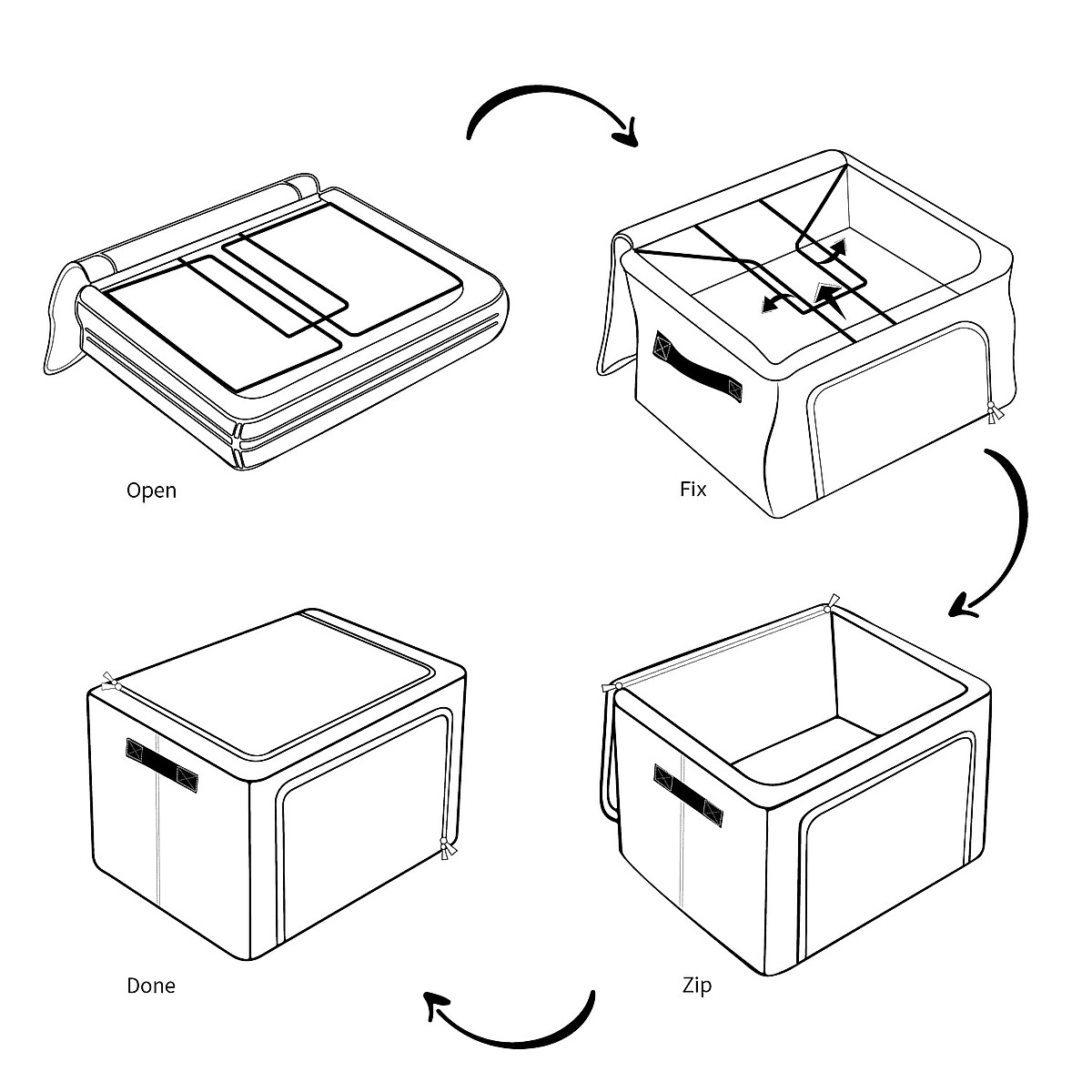 Furnhome 2 Pack Large Baby Clothes Storage Bins,Lovely Toy Box-Stackable Collapsible Storage Bins,Sturdy Storage Bags with Zippers & Clear Window & Steel Frame & Carry Handles(Walrus,66L×2).