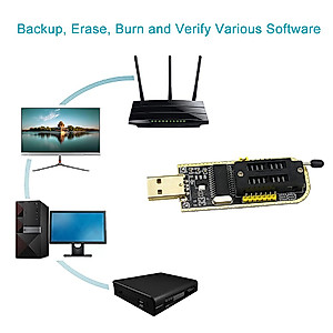 KeeYees SOP8 SOIC8 Test Clip and CH341A USB Programmer Flash for Most of 24 25 Series BIOS Chip with PDF Tutorial