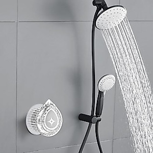 Shower Handle Knob Replacement Compatible with Moen 100710 Posi-Temp Valve, Bathtub Faucet Chrome Knob Kit, Tub Faucet Parts, White, 1 Pack