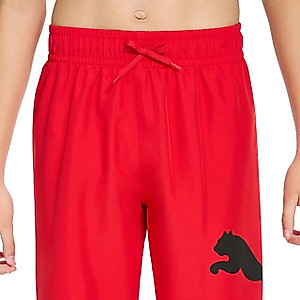 PUMA Boys' Big Cat Swim Trunks, High Risk Red, Small