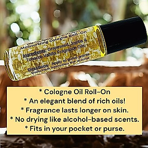 Urban ReLeaf Tobacco Vanilla Cologne Oil Roll-On. Warm, Spicy, Confident. Modern, Sophisticated, Powerful. Fragrance Oil, Jojoba, Alcohol-Free Perfume. Unisex. Made in USA. Fits in pocket!