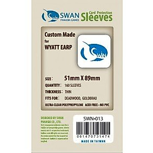 Swan Card Sleeves (51x89mm) - 145 Pack, Thin Sleeves - Wyatt Earp