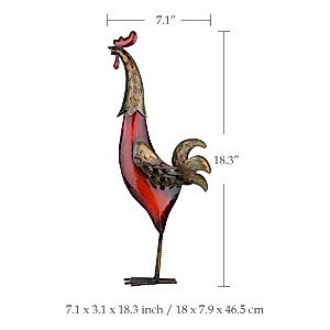 Metal Sculpture Multicolor Iron Rooster Home Furnishing Crafts