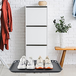 Nicesh 6-Pack Large Plastic Serving Trays, 25.28" x 17.06" Plastic Tray/Animal Feeding Tray or Planter Tray for Storage Shoes, Boots