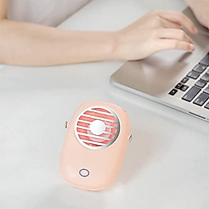 Mini Portable Fan Mini Hanging Neck Fan Quiet Personal Fan Handheld Fan for Home Office or Travel(Pink)