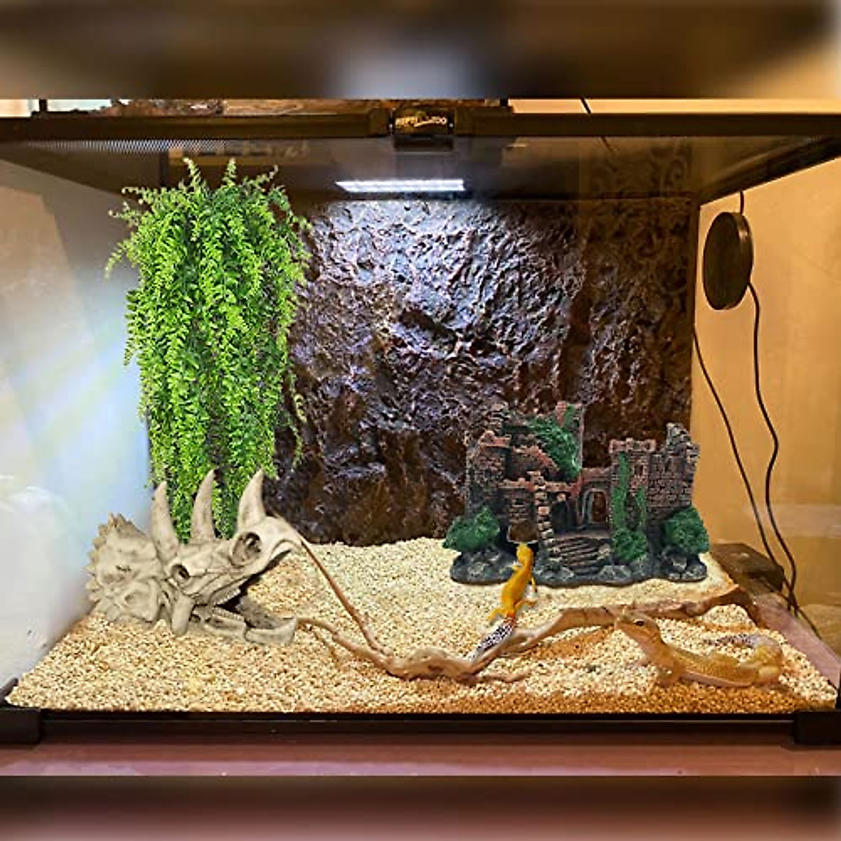 Tfwadmx Resin Classical Castle Reptile Habitat Decorations Lizard Hideouts Cave Coconut Shell Hut Ornament Terrarium Accessories for Chameleon,Gecko,Lizard,Snake and Hermit Crabs