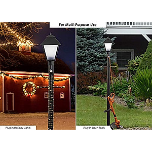 Solus SCO-338 120V Grounded Convenience Electrical Outlet for Outdoor Lamp Post and Poles, Energy Saving and Weather Resistant, UL Listed, Black