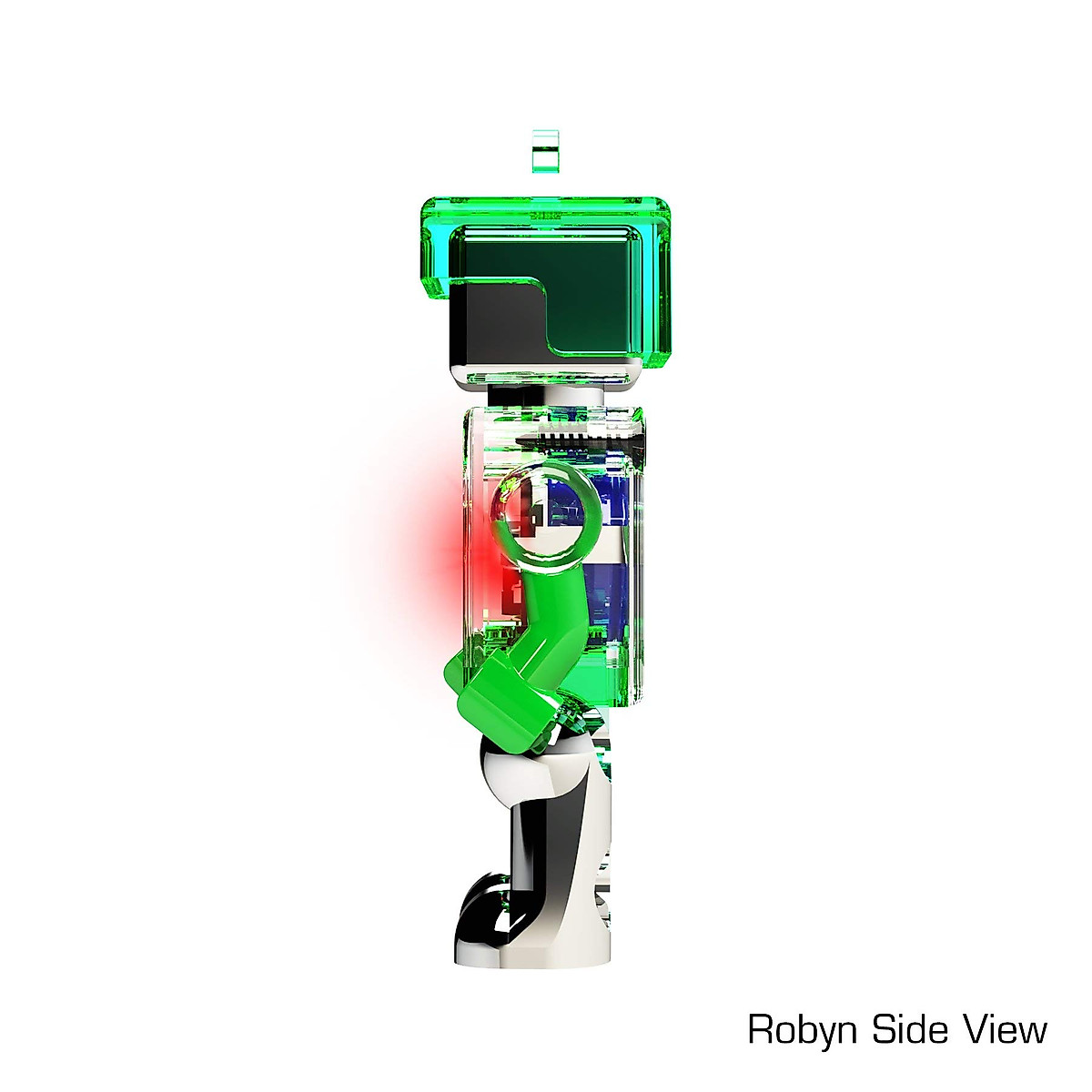 E-Blox Lumen Power Figure Robyn, LED Glowing Light Up Figure, Glows Green & Red When Connected to Metal Contact Point, Building Blox STEM Toy for Kids, Birthday Gift, Boys, Girls, 6+