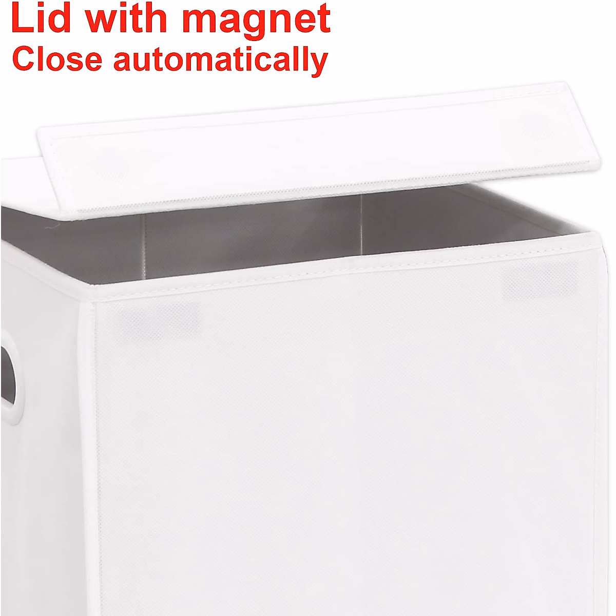 Simple Houseware Foldable Laundry Hamper Basket with Lid, White