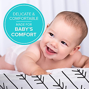 Kushies Baby Fitted Bassinet Sheets - 30 x 18 Bassinet Mattress Mini Crib Sheets - One Direction for Playpen & Bed Side Bassinets Mini Crib Sheet, One Direction Black & White (S335-619)