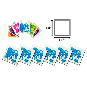 Art3d 1-Pack Fancy Floor Tile for Kids Room Liquid Encased Floor Tile, 12" X 12" Blue