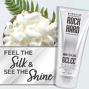 BioSilk Rock Hard Gel, Firm-Hold Hair Gel For Long-Lasting Styles, Sulfate, Paraben, & Cruelty-Free, 6 Oz