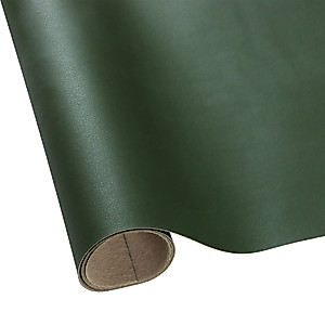 Caxilee Faux Leather Sheets for Craft One Roll Matt Smooth Surface Solid Leather Fabric Sheets 12"x 53” (30cm x 135cm) Inch Large Size for Leather Earrings Bows Wallets DIY Projects (Dark Green)