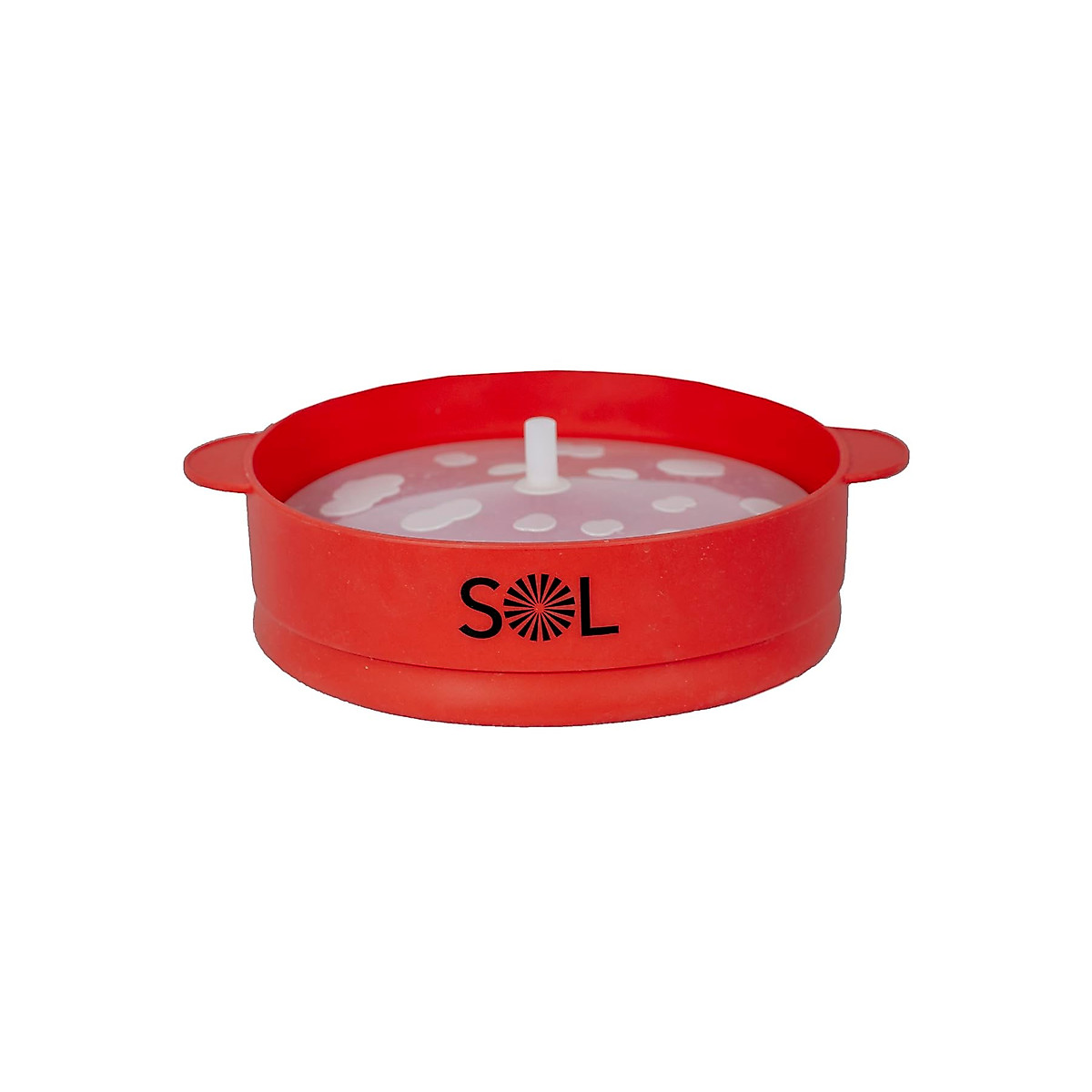 SOL - Heat-Resistant Cooking Utensil Set Microwave Silicone Popcorn Maker with Lid and BPA Free,Heat Resistant Silicone Popcorn Maker Collapsible Bowl 10 X 8 X 6 Inches - Red