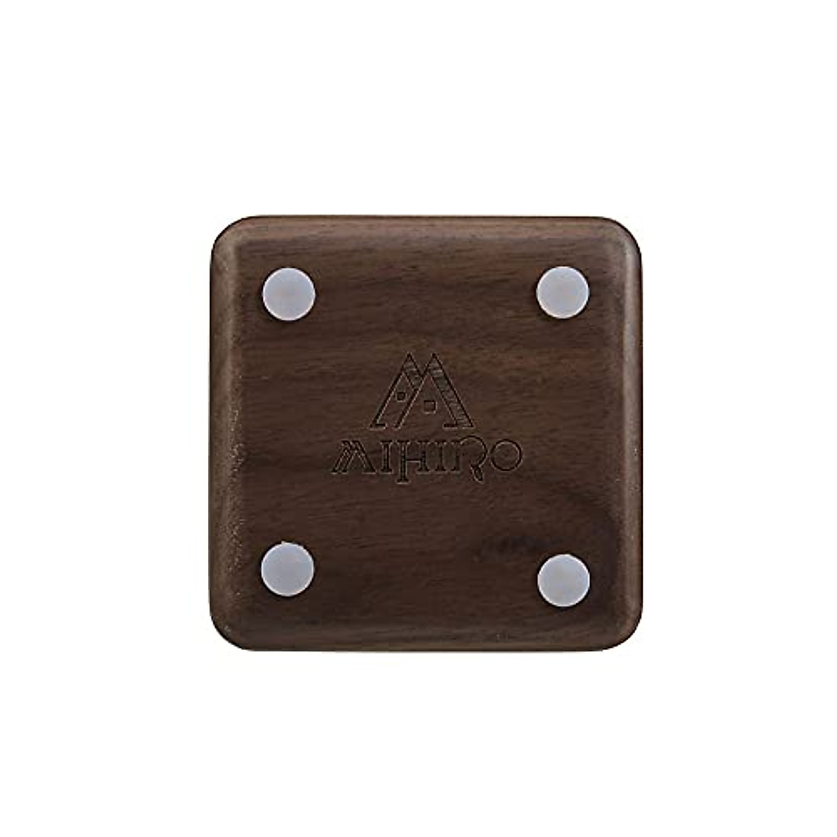 MIHIRO 4-Piece Bathroom Accessories Set, Wood Bathroom Vanity Countertop Accessory with Soap Dispenser, Toothbrush Holder, Bathroom Tumbler and Soap Dish, Waterproof Walnut,100% Solid Wood