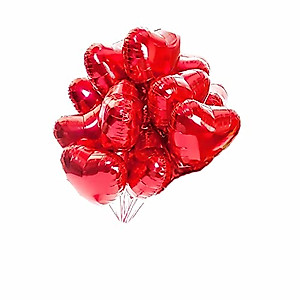 AVMBC Red Heart Balloons Love Heart Shape Foil Balloons for Valentine Days Wedding Birthday Baby Shower Party Decoration 10 Pcs