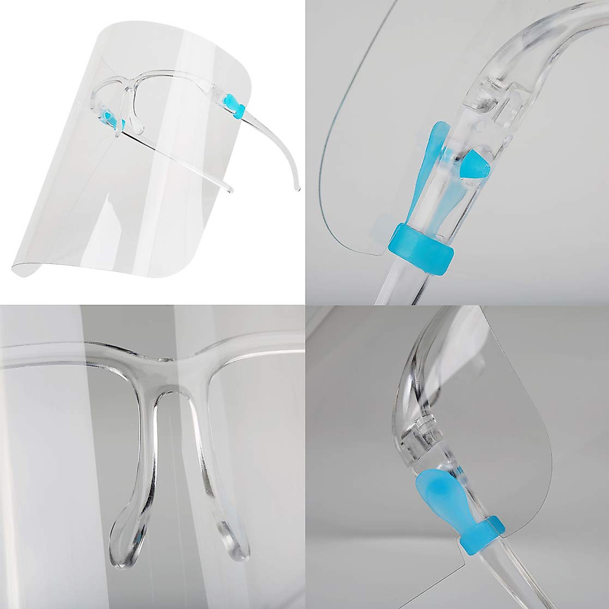 salipt Face Shields Set with 12 Replaceable Anti Fog Shields and 6 Reusable Glasses for Women and Man to Protect Eyes and Face