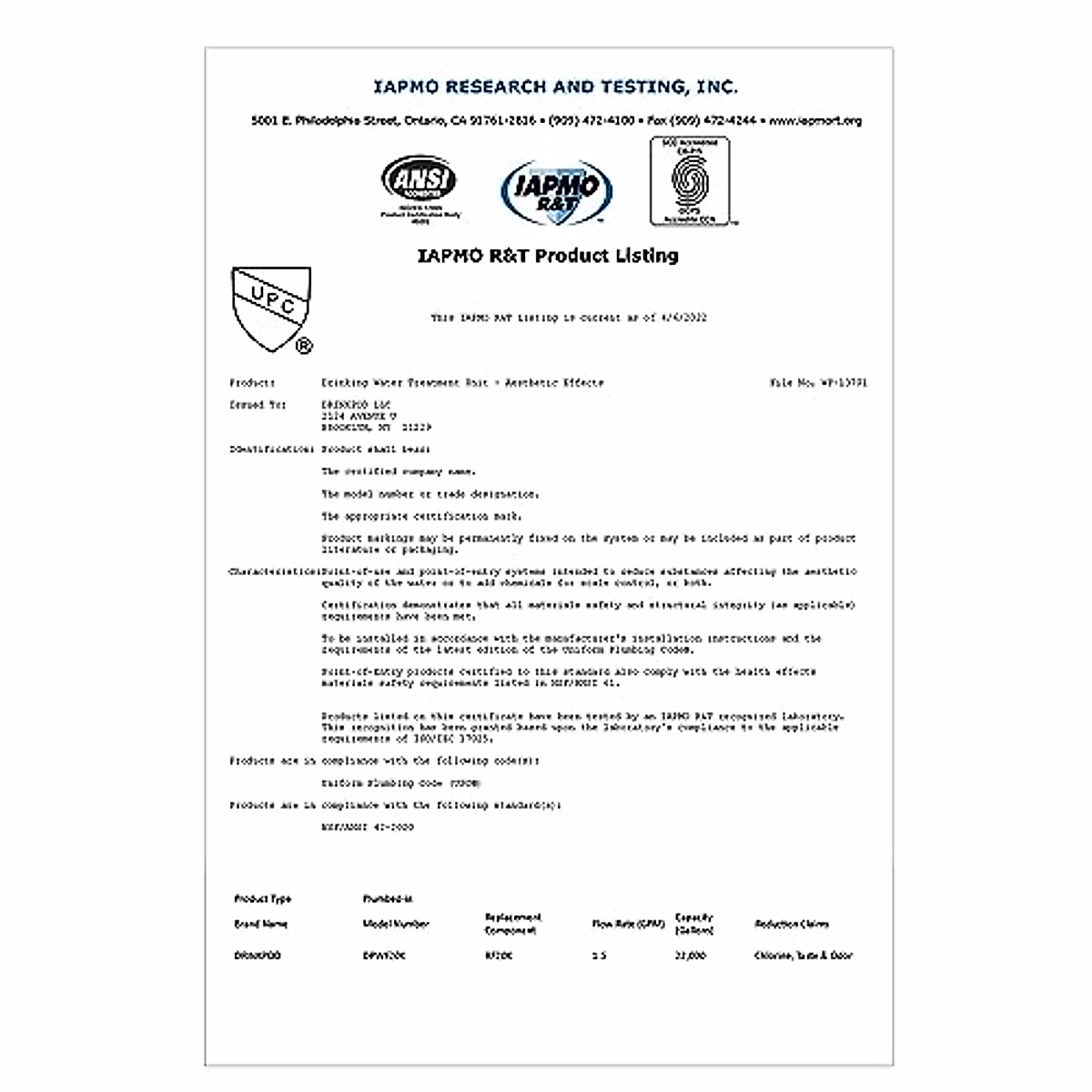 Under Sink Water FilterPod Water System High Speed Flow Rate 20,000 Gallon Capacity for Under Sink Homes, Offices, Kitchen, RV & More