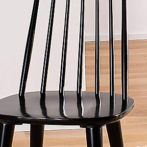 Safavieh American Homes Collection Burris Country Farmhouse Wood Black Spindle Side Chair (Set of 2)
