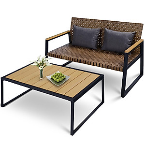 ENSTVER Outdoor Rattan Loveseat
