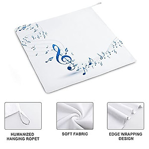 Lurnise Hand Towel Music Note Hand Towels Dish Towel Lanyard Design for Bathroom Kitchen Sports