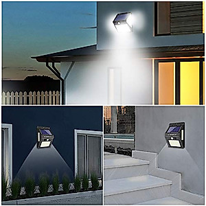 Fengyan Landscape lights 1/2/4pcs/lot Outdoor LED Solar Light Home Garden Fence PIR Motion Sensor Detection Wall Lamp 100 LEDs Waterproof Solar Garden Light LED Street Lamp ( Emitting Color : 1 pcs )