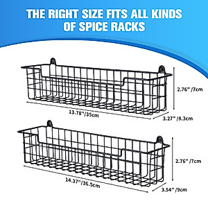 GUUKAR Spice Rack Organizer Wall Mount, Spice Organization Storage Shelf for Cabinet Door, 2 Packs Wall Spice Rack Saving Space for Kitchen, Black