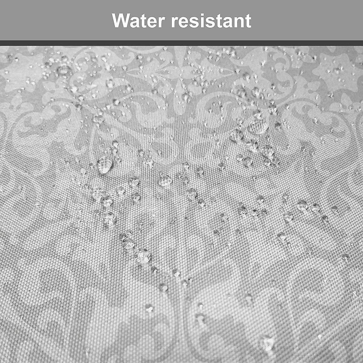 Lunarable Orient Chair Seating Cushion Set of 4, Eastern Floral Curlicues with Venetian Art Elements Foliage Leaf Damask Old Fashioned, Anti-Slip Seat Padding for Kitchen & Patio, 16"x16", Beige