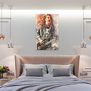 KRIADO Rock Bassist Cliff_Burton Rock Live Canvas Poster Bedroom Decor Sports Landscape Office Room Decor Gift 12x18inch(30x45cm)