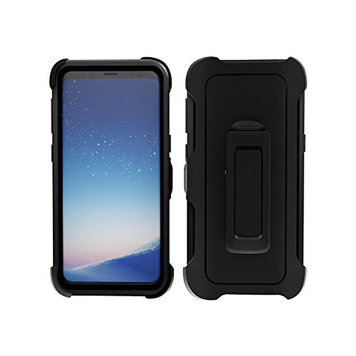 Galaxy S8 Case, ToughBox® [Armor Series] [Shockproof] [Black] for Samsung Galaxy S8 Case [with Holster & Belt Clip] [Fits OtterBox Defender Series Belt Clip]