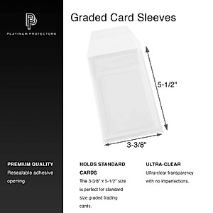 Platinum Protectors Resealable Graded Card Sleeves for PSA, CGC and TAG Slabs (200 Pack)