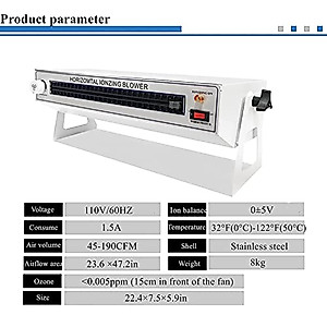 YUCHENGTECH Ionizing Air Blower Anti Static Ionizer ESD Ionizer Anti-Static Fan Static Eliminator Lengthened (110V)