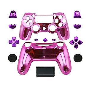 WPS Chrome Controller Full Housing Shell + Full buttons for PS4 Playstation 4 Dualshock 4 ( GEN 1 Controllers ONLY) (Chrome purple)