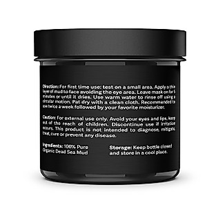 Aromasong 100% Pure Dead Sea Mud Mask for Face - Cleansing Natural Skin Care for Women and Men