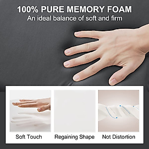 Wellsin Chair Cushions for Dining Chairs 4 Pack, Memory Foam Seat Cushions for Kitchen Chairs, 17"x16"x1.5" Kitchen Chair Cushions with Ties,Dark Grey