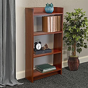 OS Home and Office Model 106067 4 Shelf Student Bookcase, Cherry