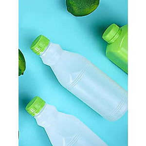 WellieSTR 3PCS Food Grade HDPE Plastic Bottles, 1000ml/35oz Liquid Storage Container Ketchup Salad Jam Juice Oil Refillabel Bottle White with Cap (Clear)