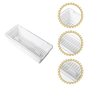 UPKOCH 4pcs box Spoon White Lid Utensil Household Drawer Cutlery Caddy Tray Plastic Countertop Holder Dish Rack Draining Storage Cutter Board Basket Fork Metal with Organizer Silverware